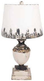Bílá kovová stolní lampa s dřevěnou nohou Pascal – 32x60 cm