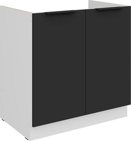 ARIA bc | dolní skříňka 80 ZL 2F dřezová | 80 cm | ANTI FINGERPRINT povrch | bílá/černá