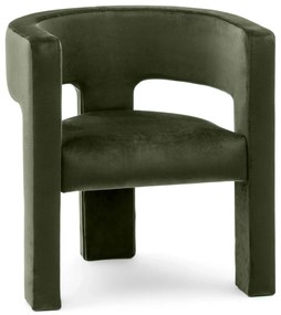 Tmavě zelené designové křeslo ALPAH B VELVET