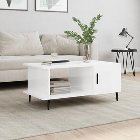 Konferenční stolek lesklý bílý 90 x 50 x 40 cm kompozitní dřevo,  829502 HangarStore.cz