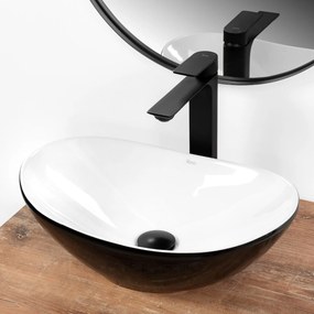 Rea Royal Mini, umyvadlo na desku 480x305x145 mm, černá-bílá, REA-U0538