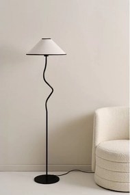 Bílá/černá látková stmívatelná stojací lampa (výška 148 cm) Juliet – Jotex