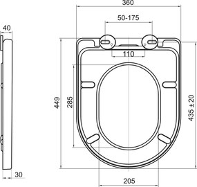 Mereo Mereo, WC závěsné kapotované, RIMLESS, 495x360x370, keramické, vč. sedátka CSS115S, VSD84S2