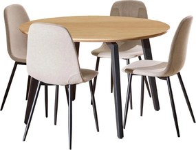ACTONA GROUP Jídelní sestava CADIZ béžová Ø120x75 cm H000025072