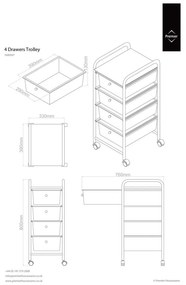 Plastový pojízdný regál v bílo-stříbrné barvě 33x79 cm – Premier Housewares