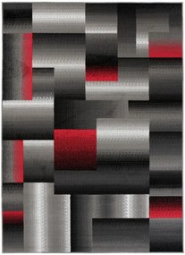 Kusový koberec moderní MAYA Z904E šedý červený Rozměr: 160x230 cm