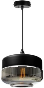 Závěsné svítidlo OSLO 3, 1x černé/grafitové skleněné stínítko