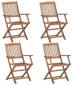 Skládací zahradní židle 4 ks masivní akáciové dřevo,  46338