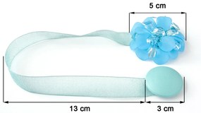 SADA 2KS DEKORAČNÍ SPONA NA ZÁVĚS 27 S MAGNETEM TYRKYSOVÁ