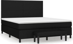 Box spring postel s matrací černá 160x200 cm textil 3136447