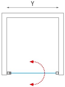 Roth Jednokřídlé sprchové dveře HI PI2 se setem profilů HI SET pro instalaci do niky - bez vaničky Varianta: šířka: 80 cm, orientace: Uni - (HI PI2/800_HI SET), Barva profilů a typ výplně: profily: brillant, výplň: transparent