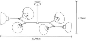 Stropní svítidlo ve zlaté barvě s kovovým stínidlem 52x102 cm Dram – Opviq lights