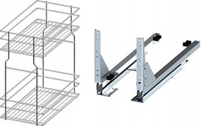 Koš Cargo do spodní skříňky 40 cm 400 Chrom 2p s tlumením dovírání Rejs s plným výsuvem