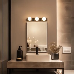 Brilagi - LED Koupelnové osvětlení zrcadla HOLLYWOOD 3xLED/3W/230V IP44 černá