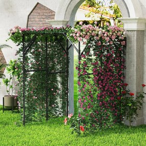Costway Široký zahradní oblouk pro popínavé rostliny, 200 × 150 × 197 cm
