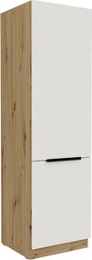 ARIA az | vysoká skříňka 60 LO-210 2F na vestavnou lednici | 60 cm | ANTI FINGERPRINT povrch | artisan/bílá