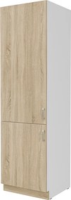 SARA | vysoká skříňka 60 DK-210 2F policová | 60 cm | bílá/dub sonoma