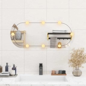 Nástěnné zrcadlo s LED osvětlením 35 x 80 cm sklo oválné 3189162