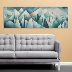 Obraz na plátně - Horské štíty v abstraktním stylu FeelHappy.cz Velikost obrazu: 120 x 40 cm