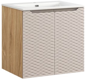 Comad Koupelnová skříňka s keramickým umyvadlem Ocean Beige 60 cm - béžová
