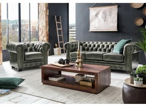 Křeslo z pravé kůže Chesterfield III