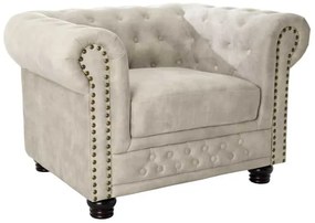 Designové křeslo Chesterfield šampaňský samet