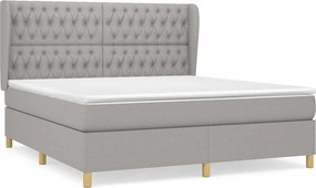 Box spring postel s matrací světle šedá 180 x 200 cm textil 3128781