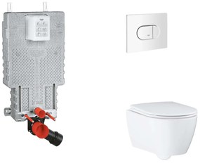 Grohe Uniset - Set předstěnové instalace, klozetu, sedátka SoftClose a tlačítka Arena Cosmopolitan, alpská bílá SANI15BB3116