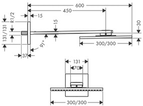 Axor - Horní sprcha 300/300 1jet se sprchovým ramenem, chrom 35314000