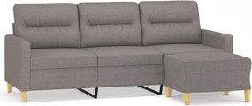 3místná pohovka s podnožkou taupe 180 cm textil 3201080