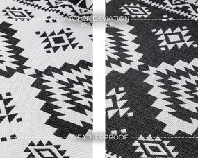 ELLE Decoration, Kusový koberec Gemini 106019 Black z kolekce Elle – na ven i na doma, 80x150, černobílá, chodba / předsíň