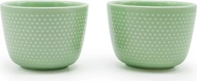 Porcelánová čajová souprava Tanaka pro 4, 600 ml – jadeitově zelená s reliéfem