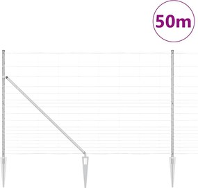 Svařované drátěné ploty s hroty 50 x 1,5 m Pozinkovaná ocel 3351465