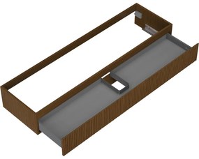 Mexen Rivel, koupelnová skříňka 160 cm, 1 zásuvka, drážkovaná, ořech, 91A20-16023-1-BF86