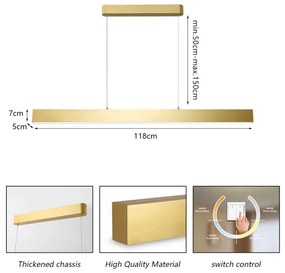 Brilagi - LED Lustr na lanku SLEEKLINE LED/40W/230V 3000/4500/6000K zlatá