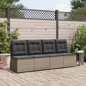 Zahradní sofa s polštářem Šedá polyratan 3394478