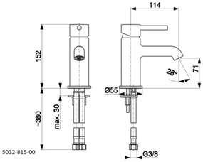 KFA Armatura 5032-815-81 - Umyvadlová baterie + výpusť MOZA 15,2 cm matná černá