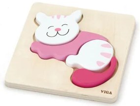 Viga Dřevěné puzzle pro nejmenší - kočka