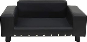 Pohovka pro psy černá 81 x 43 x 31 cm plyš a umělá kůže 170954