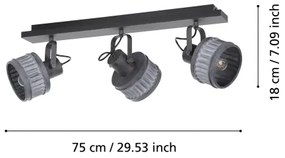 Eglo 43446 - Bodové svítidlo TURROCK 3xE27/28W/230V