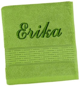 Bellatex Froté osuška proužek s výšivkou jména 70x140 cm Olivová