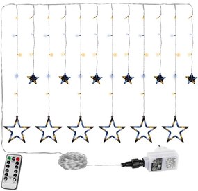 VOLTRONIC® 67296 Vánoční závěs - 12 hvězd, 150 LED, teple/studeně bílý