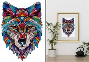 Dřevěné puzzle vlk - 170 dílů - 38 x 27 cm