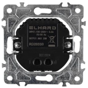 Elhard Kulatá USB A+C zásuvka Rondo 20W, černá RD2033B