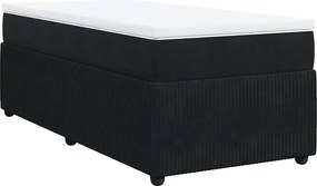 Box spring postel s matrací černá 100x200 cm samet 3285622