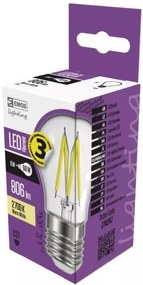 Emos Led žárovka E27 filament mini globe 6W 2700k teplá 806Lm