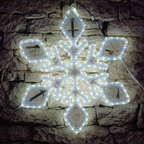 Easy Fix 2D LED světelná vločka IX, Ø 80 cm, ledově bílá, závěsný, 3D tisk