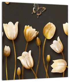 Obraz - Tulipány - abstraktní (30x30 cm)