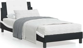 vidaXL Rám postele s LED osvětlením 80 x 200 cm umělá kůže [3214068] Barva: Černobílý