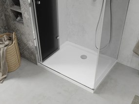 Mexen Lima, sprchový kout se skládacími dveřmi 70 (dveře) x 100 (stěna) cm, 6mm šedé sklo, chromový profil + slim sprchová vanička bílá + chromový sifon, 856-070-100-01-40-4010